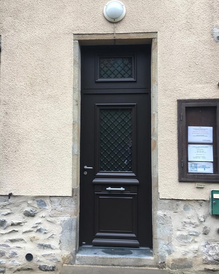 porte d'entrée et imposte Athéna avec grille de défense incorporée ...